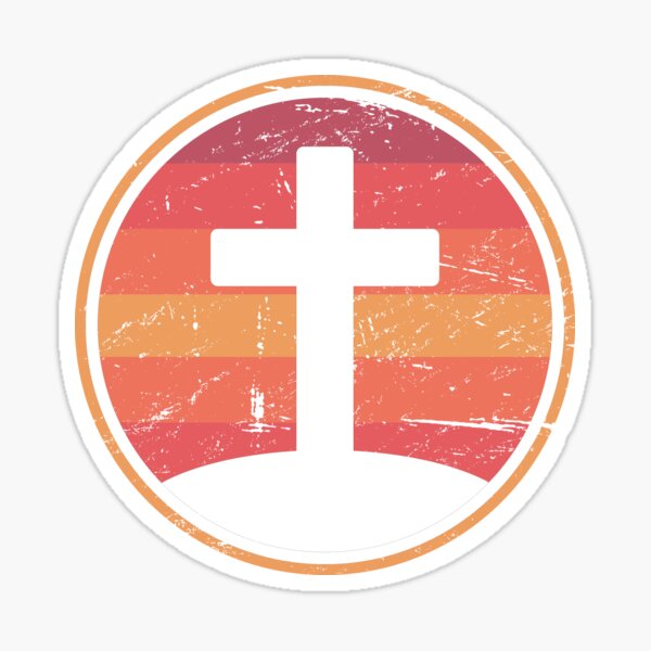 "Retro Christian Cross Of Jesus" Sticker for Sale by Jam Jar | Redbubble