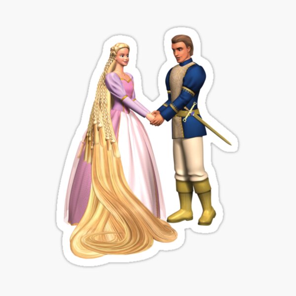 "Barbie Rapunzel " Sticker for Sale by Railynrodie | Redbubble