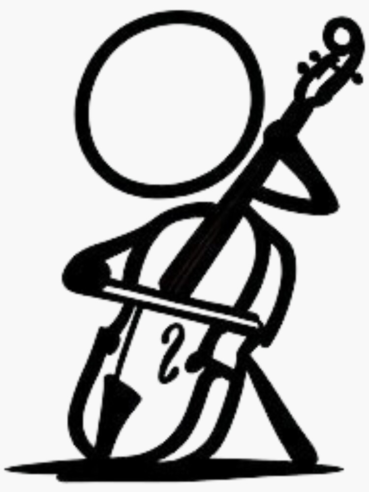 "A Stickman playing Cello" Sticker for Sale by vidademusico | Redbubble