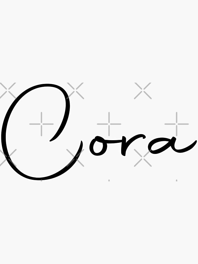 "Cora Cursive Name Label (Black)" Sticker for Sale by NafilNafiz ...