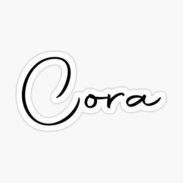 "Cora Cursive Name Label (Black)" Sticker for Sale by NafilNafiz ...