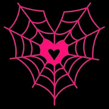 "Pink Spider Web Heart" Sticker for Sale by amore & co. | Redbubble