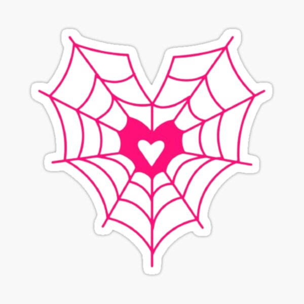 "Pink Spider Web Heart" Sticker for Sale by amore & co. | Redbubble