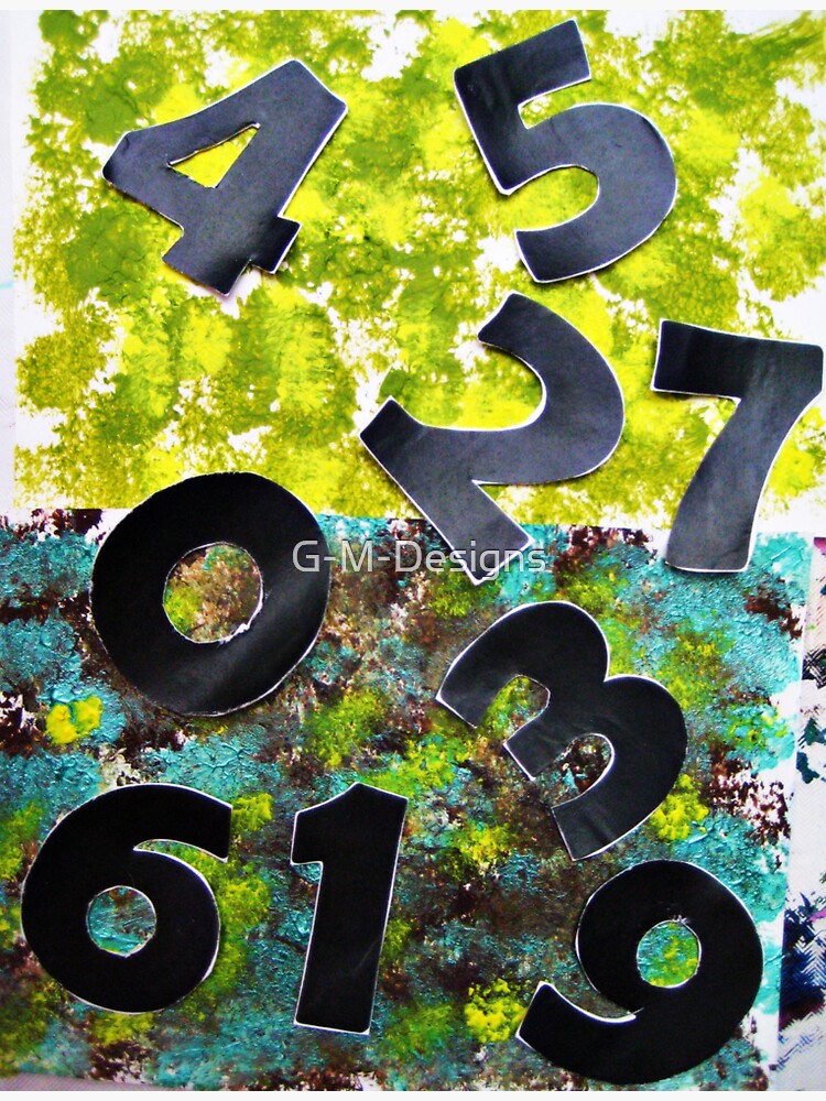 "Abstract pattern Numbers game 1 2 3 4 5 6 7 8 9 0 green turquoise ...