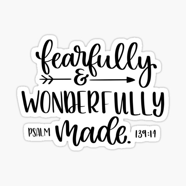 "psalm 139:14" Sticker for Sale by scriptedbysyd | Redbubble