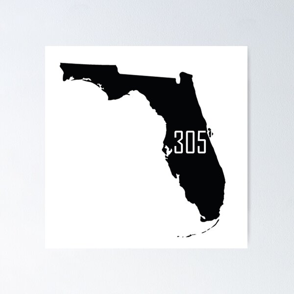 "Miami Florida Area Code 305" Poster for Sale by krsteele1 | Redbubble