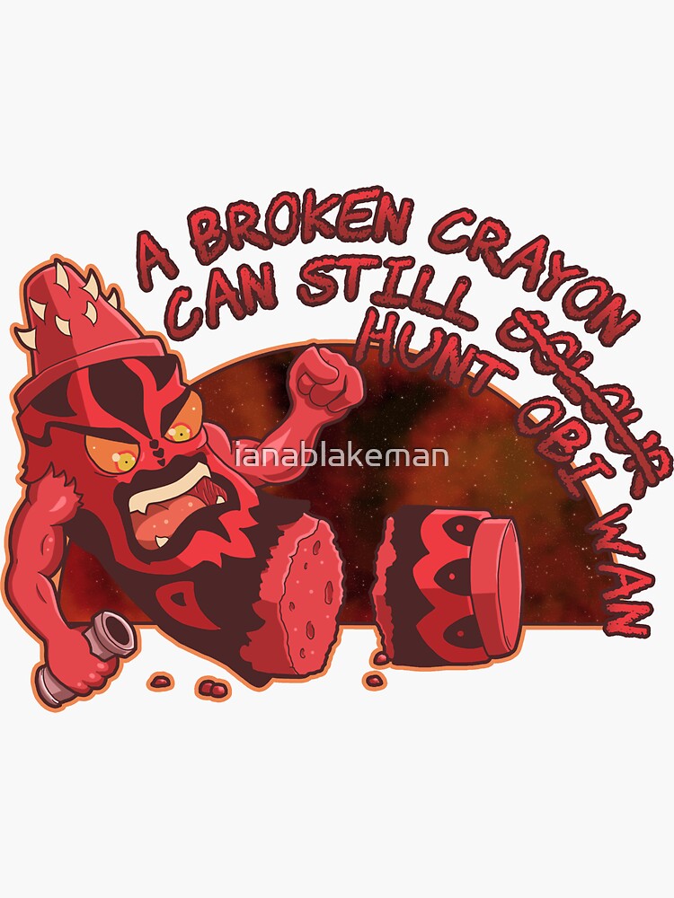 "Evil Broken Crayon" Sticker for Sale by ianablakeman | Redbubble