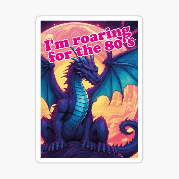 "cool asian retro dragon, 80s, manga" Sticker by Mauswohn | Redbubble