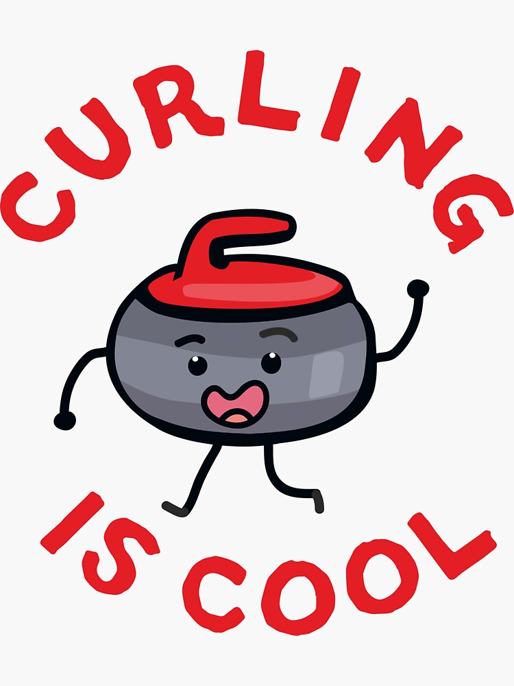 "Curling is Cool Winter Sports Apparel" Sticker by MemWear | Redbubble