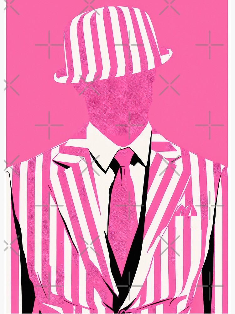 "Mid-Century Modern Pink Stripes Retro Vintage Art Print for Living ...