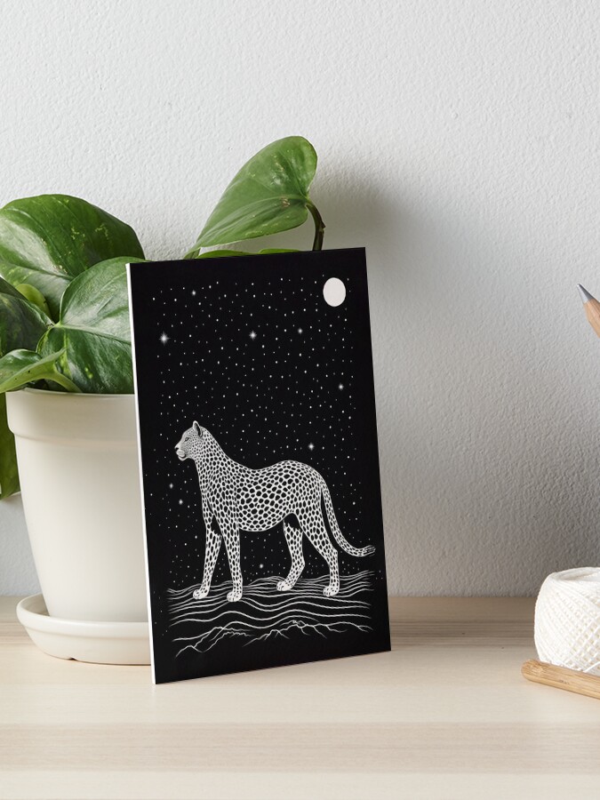 "Retro Vintage Night Cheetah & Constellation Design - Black & White ...