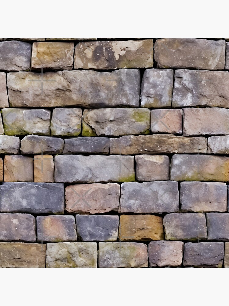 "Stacked Stones Bricks Texture Pattern" Sticker for Sale by Sturdust ...