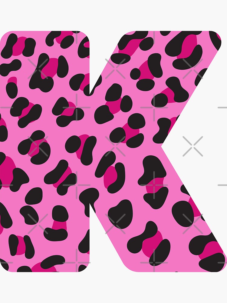"Hot Pink Letter K, Leopard" Sticker for Sale by Febraio | Redbubble