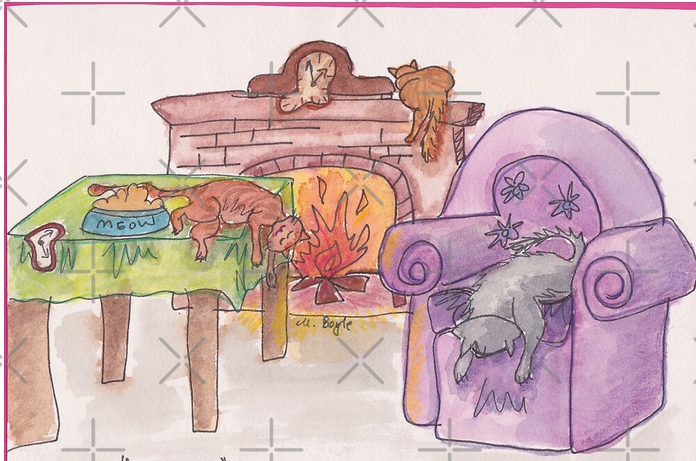 "Melting Cats" by MaureenBoyle | Redbubble