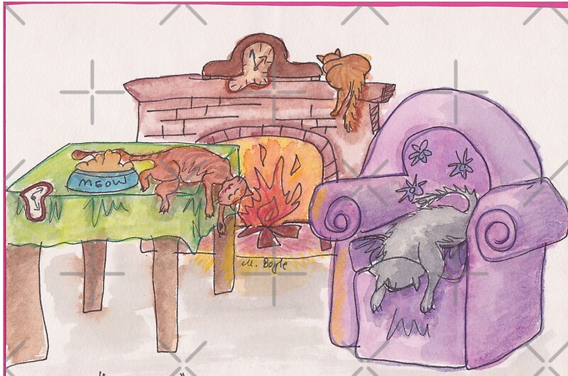 "Melting Cats" by MaureenBoyle | Redbubble