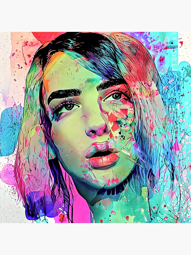 "colorful sketch of Dua Lipa " Sticker for Sale by bogfl | Redbubble