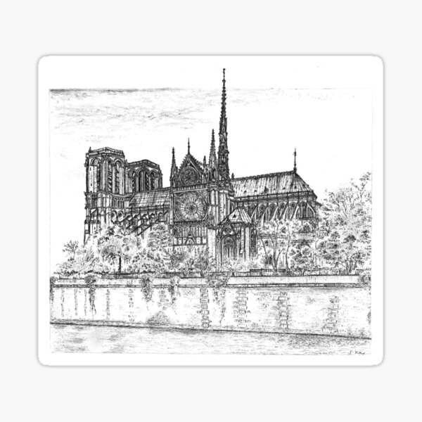 "Notre Dame, Paris Drawing - A Captivating Tribute to Timeless Beauty ...