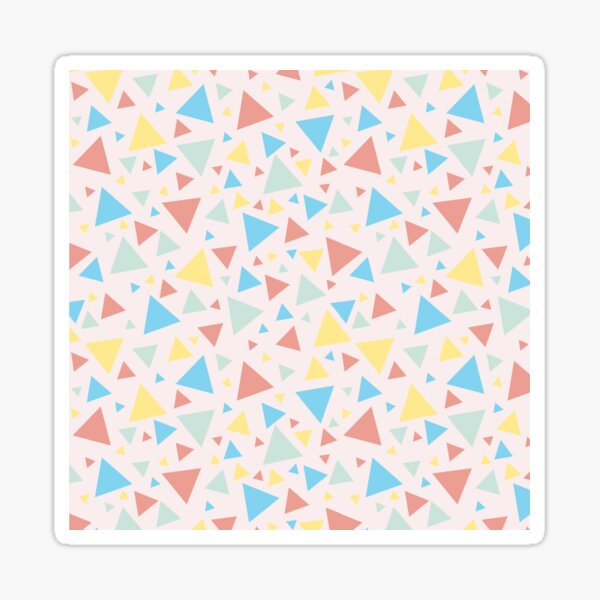 "Colorful Triangles Patterns Blue Pink Yellow" Sticker for Sale by ...