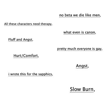 "Ao3 Tags" Sticker for Sale by ThePureAudacity | Redbubble