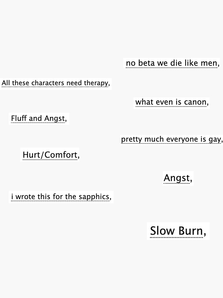 "Ao3 Tags" Sticker for Sale by ThePureAudacity | Redbubble