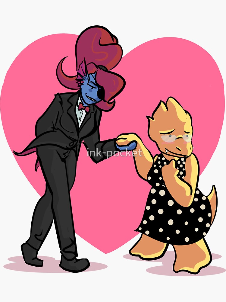 "undyne x alphys " Sticker by ink-pocket | Redbubble
