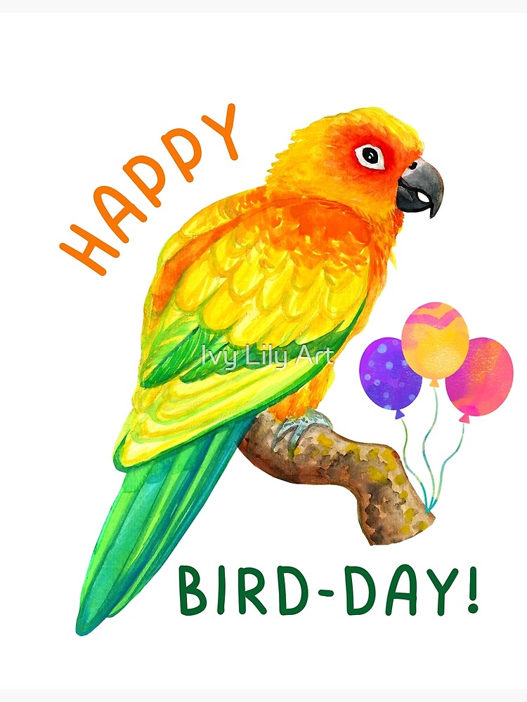 "Happy Birthday Sun Conure Parrot Bird Lover" Greeting Card for Sale by ...