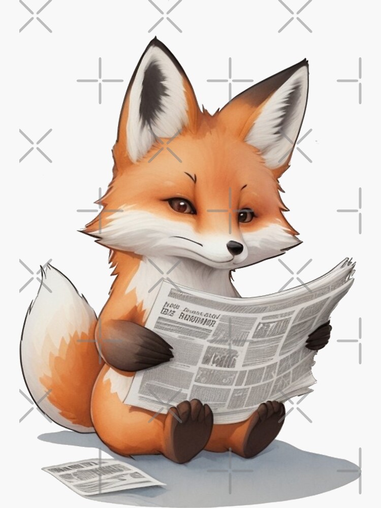 "The Curious Fox: A Delightful Encounter of a Fox Reading Newspaper ...