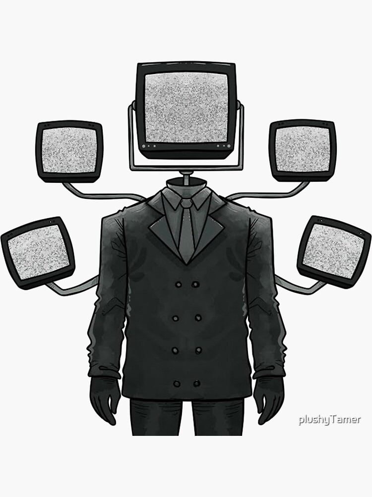 "Skibidi Toilet: Large TV man" Sticker for Sale by plushyTamer | Redbubble