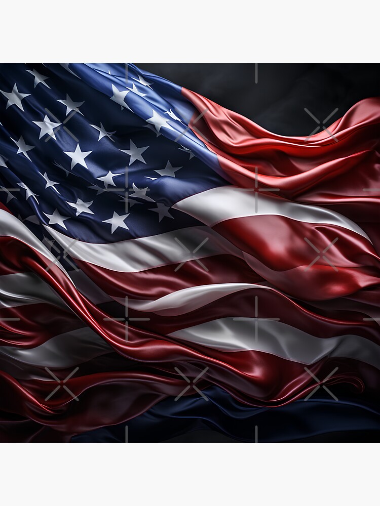 "American flag digital print in various mediums" Sticker for Sale by ...