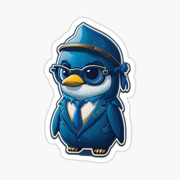 "Cute blue smart baby penguin with specs" Sticker for Sale by ...