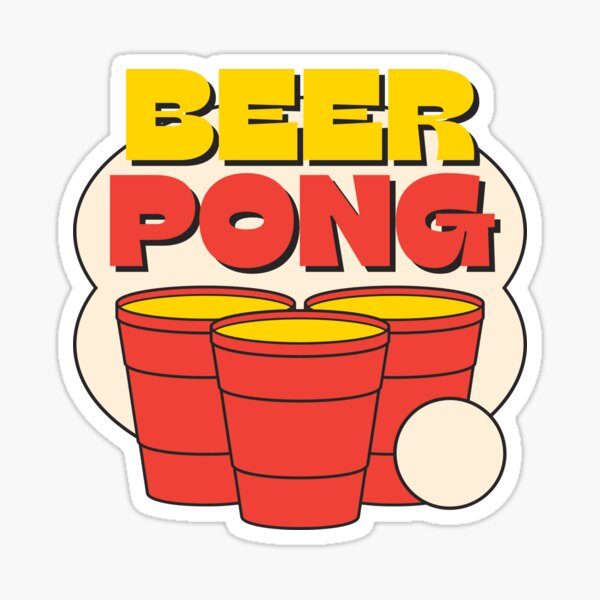 "Colorful Retro Beer Pong" Sticker for Sale by Tyler Faulstick | Redbubble