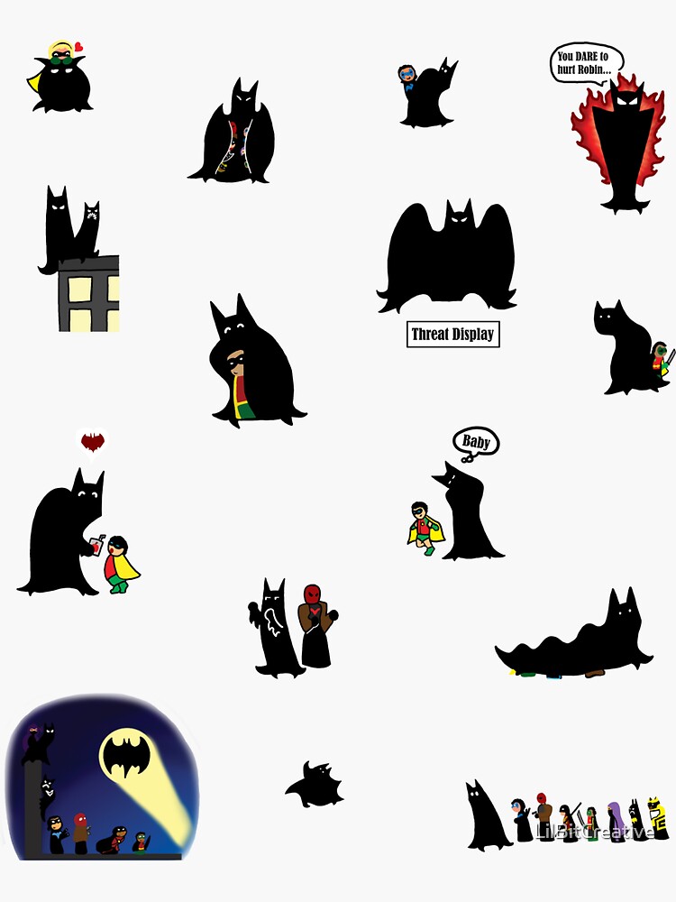 "Batfam Batblobs" Sticker for Sale by LilBitCreative | Redbubble