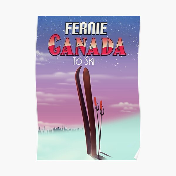 "Fernie Canada ski travel poster" Poster by vectorwebstore | Redbubble