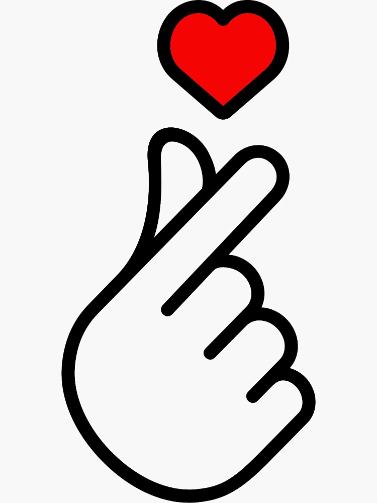 "Korean Finger Heart" Sticker for Sale by Eoponest | Redbubble
