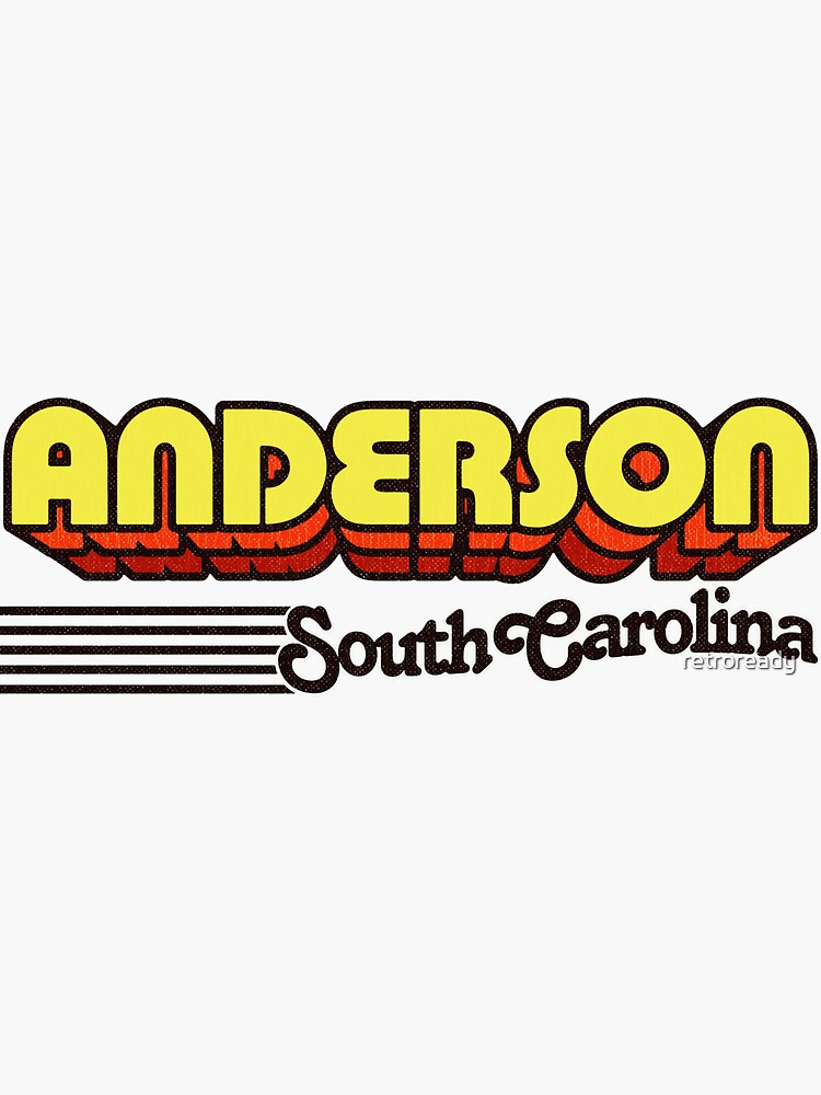 "Anderson, South Carolina | Retro Stripes" Sticker for Sale by ...