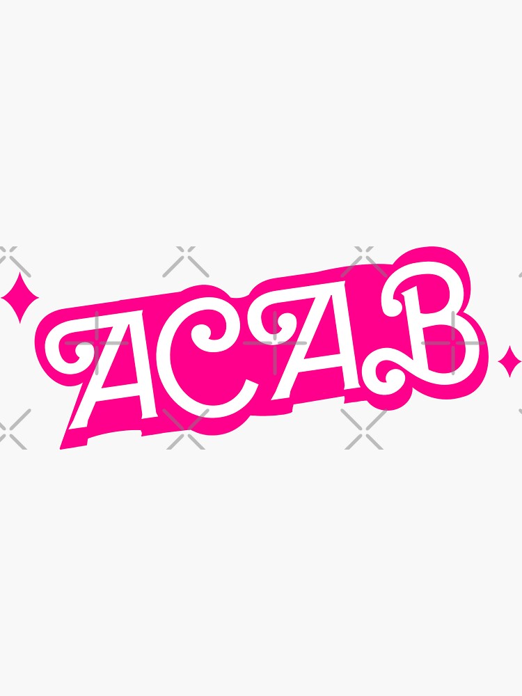 "Barbie Font ACAB Sticker" Sticker for Sale by SaratoninArt | Redbubble