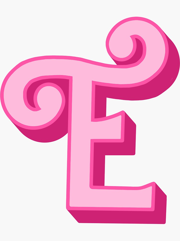 "Barbie Initial E" Sticker for Sale by Hannah Cohen | Redbubble