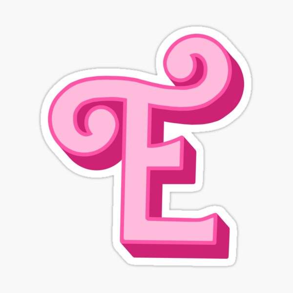 "Barbie Initial E" Sticker for Sale by Hannah Cohen | Redbubble