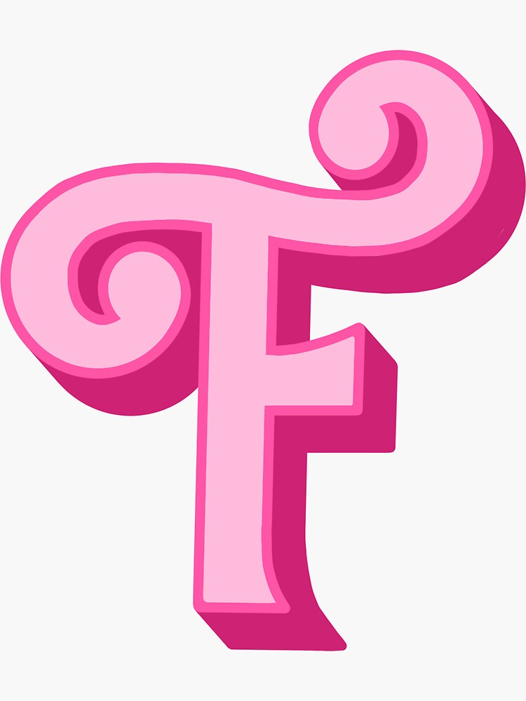 "Barbie Initial F" Sticker for Sale by Hannah Cohen | Redbubble