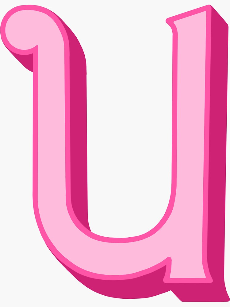 "Barbie Initial U" Sticker for Sale by Hannah Cohen | Redbubble