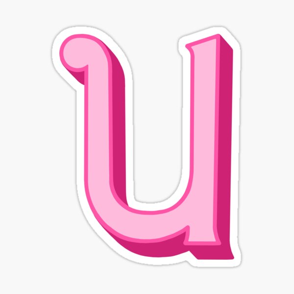"Barbie Initial U" Sticker for Sale by Hannah Cohen | Redbubble