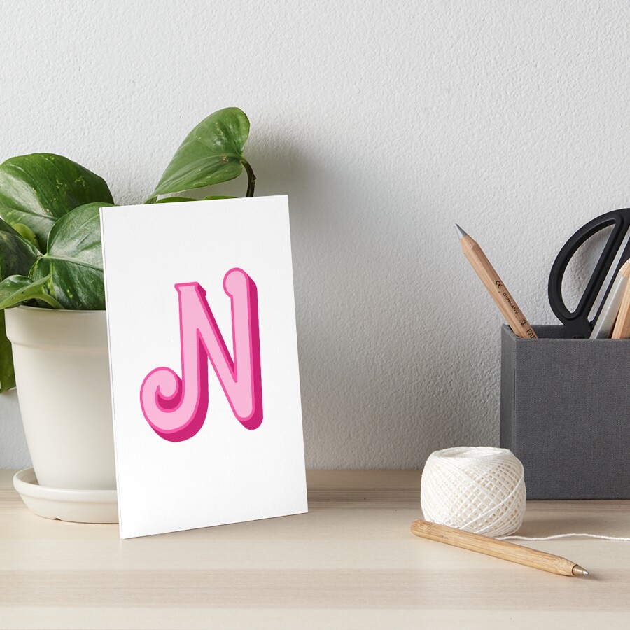 "Barbie Initial N" Poster for Sale by Hannah Cohen | Redbubble