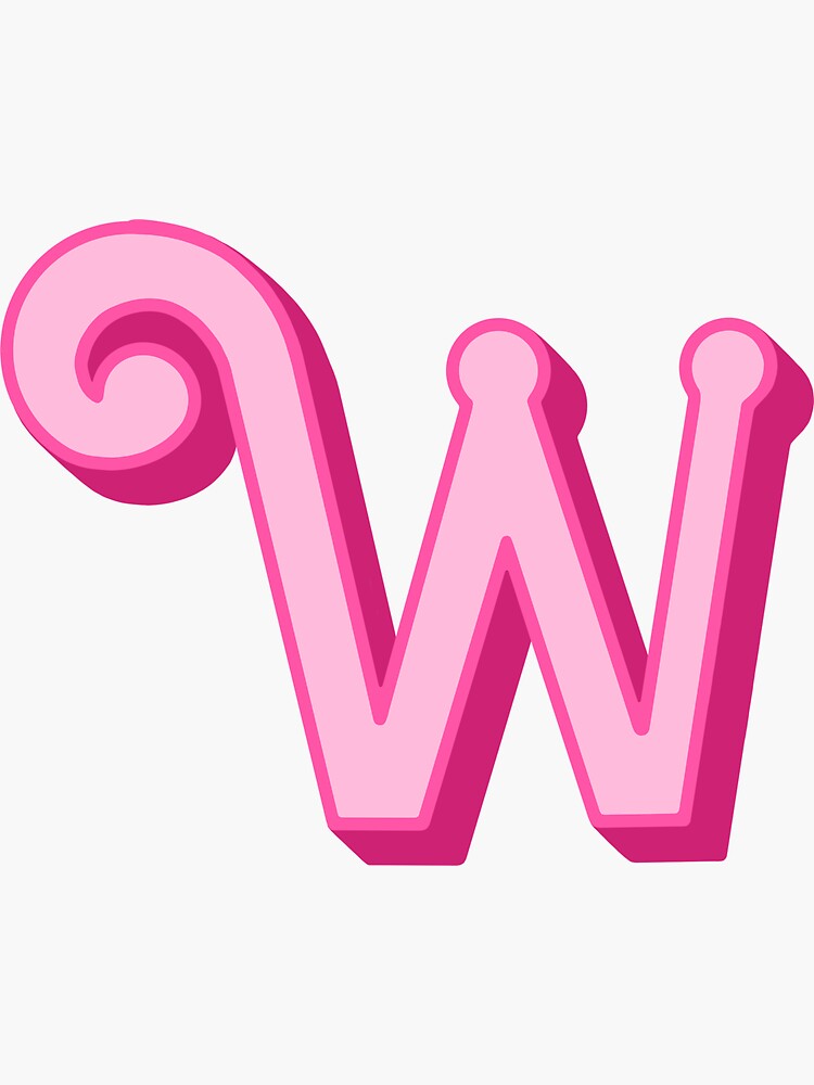 "Barbie Initial W" Sticker for Sale by Hannah Cohen | Redbubble