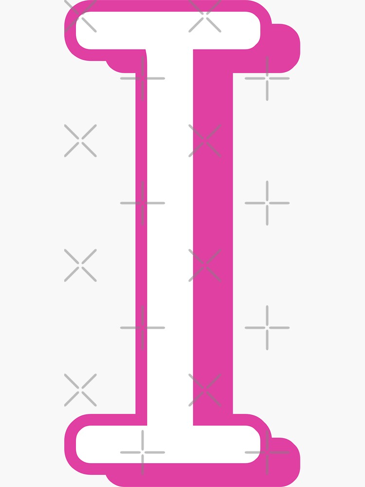"Bubble Pink Letter I - Monogram - Initial - Alphabet" Sticker for Sale ...