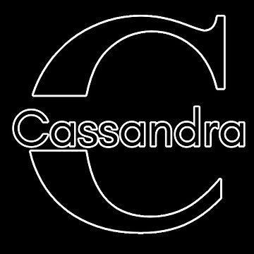 "Initial Monogram Cassandra Name Label (Black)" Sticker for Sale by ...