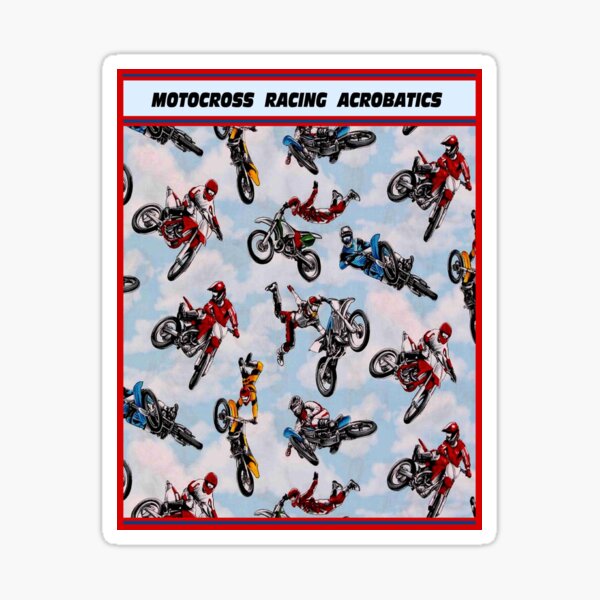 "MOTOCROSS RACING : Acrobatics Collage Advertising Print" Sticker by ...