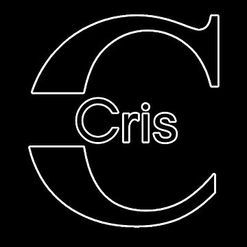 "Initial Monogram Cris Name Label (Black)" Sticker for Sale by ...