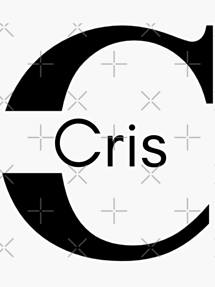 "Initial Monogram Cris Name Label (Black)" Sticker for Sale by ...