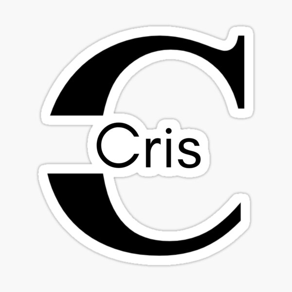 "Initial Monogram Cris Name Label (Black)" Sticker for Sale by ...