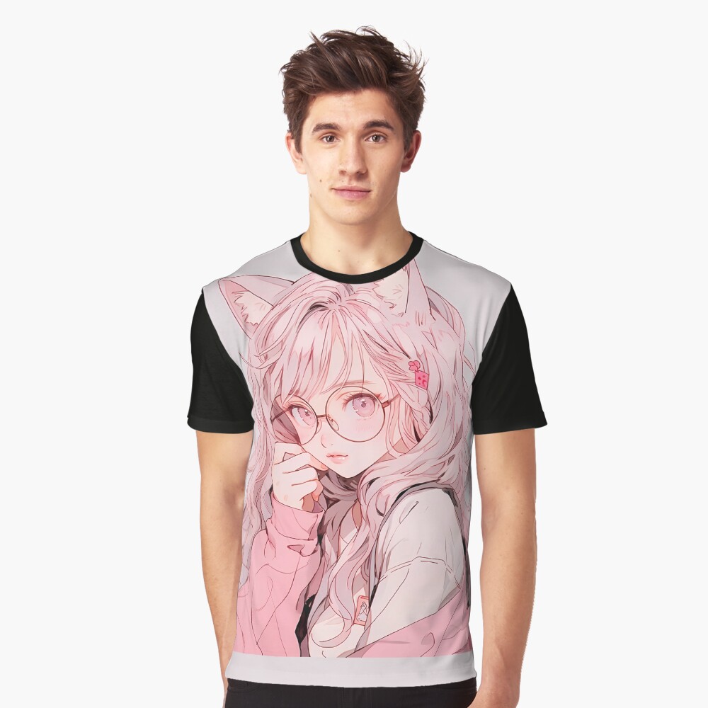 "light pink cat girl" Sticker by Soma-LUL | Redbubble